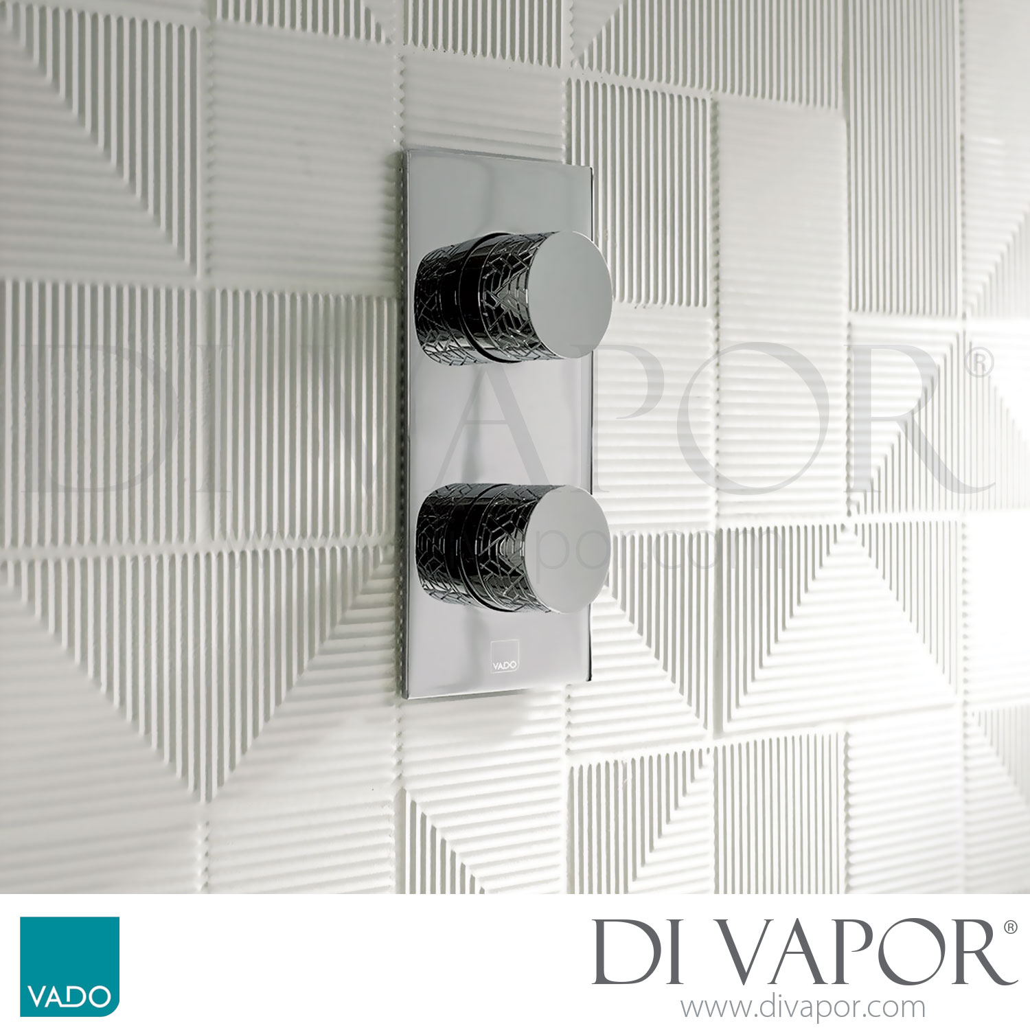 VADO TAB-148-OMI-C/P Tablet Omika 1 Outlet 2 Handle Thermostatic Valve ...