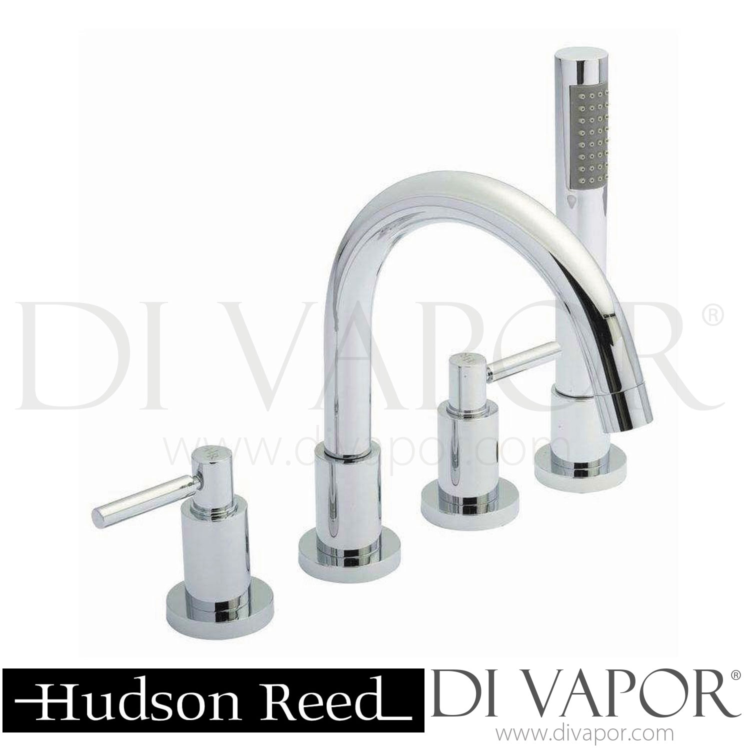 Hudson Reed Tec Lever 4 Tap Hole Bath Mixer Tap With Swivel Spout ...