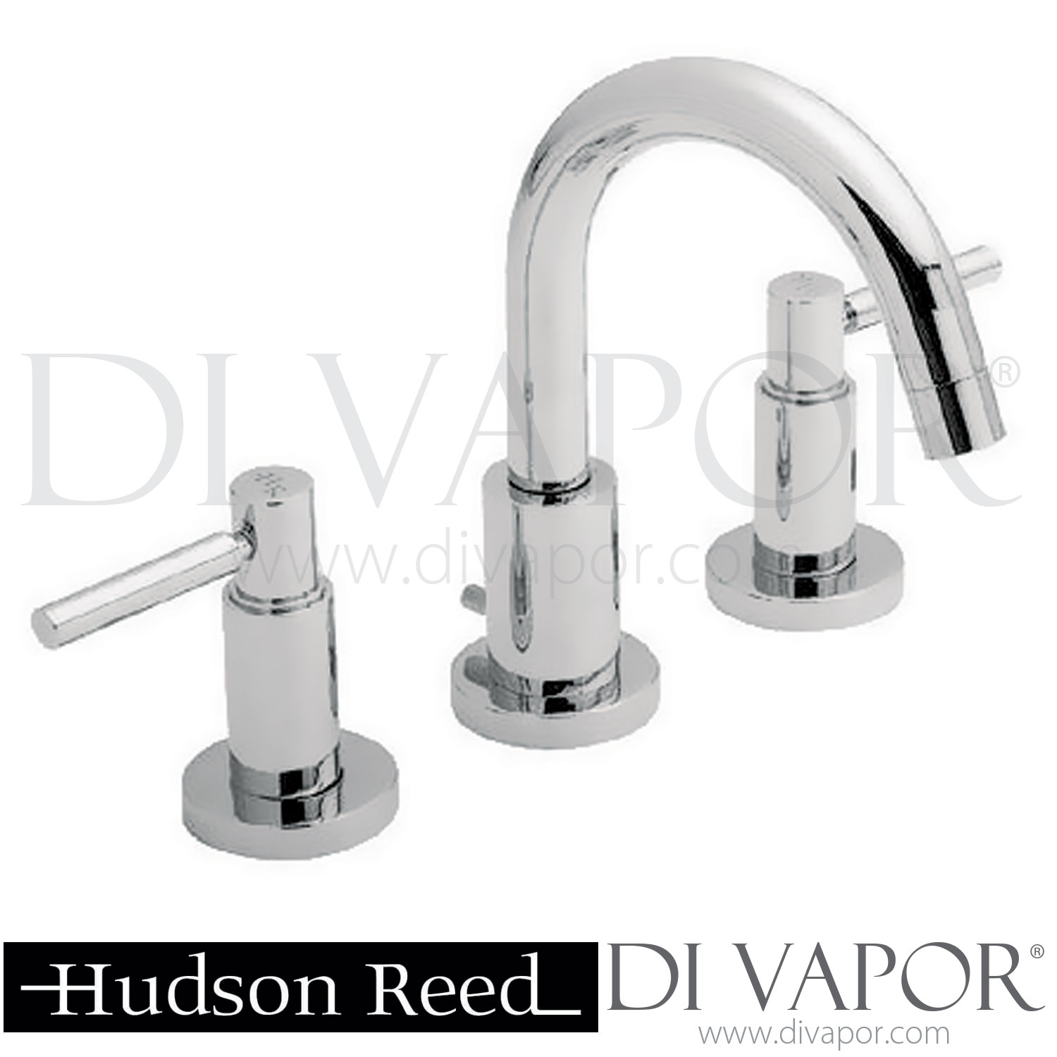 Hudson Reed Tec Lever 3 Tap Hole Basin Mixer Tap With Swivel Spout ...