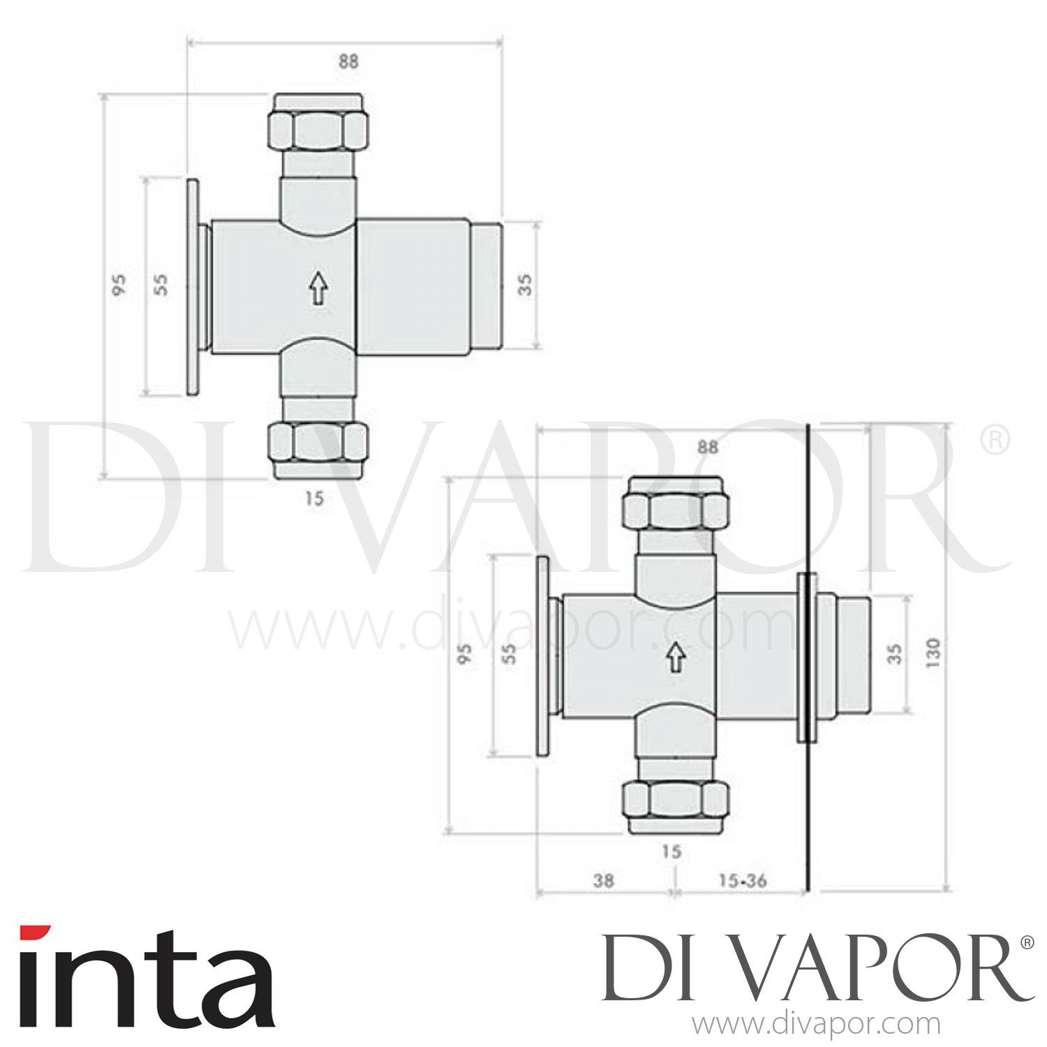 Inta TF99230CP Exposed Time Flow 30 Seconds Shower Valve Spare Parts