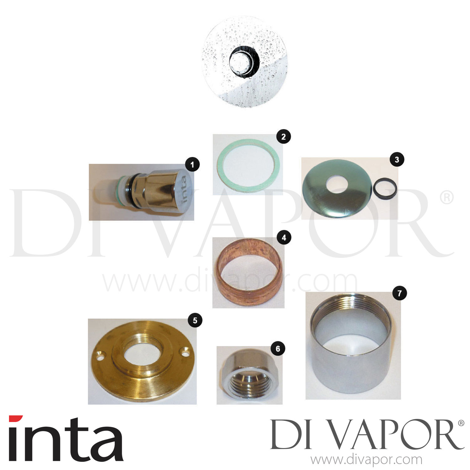 Inta Concealed Timed Flow Control Shower Spare Parts - TF997CP GEN1