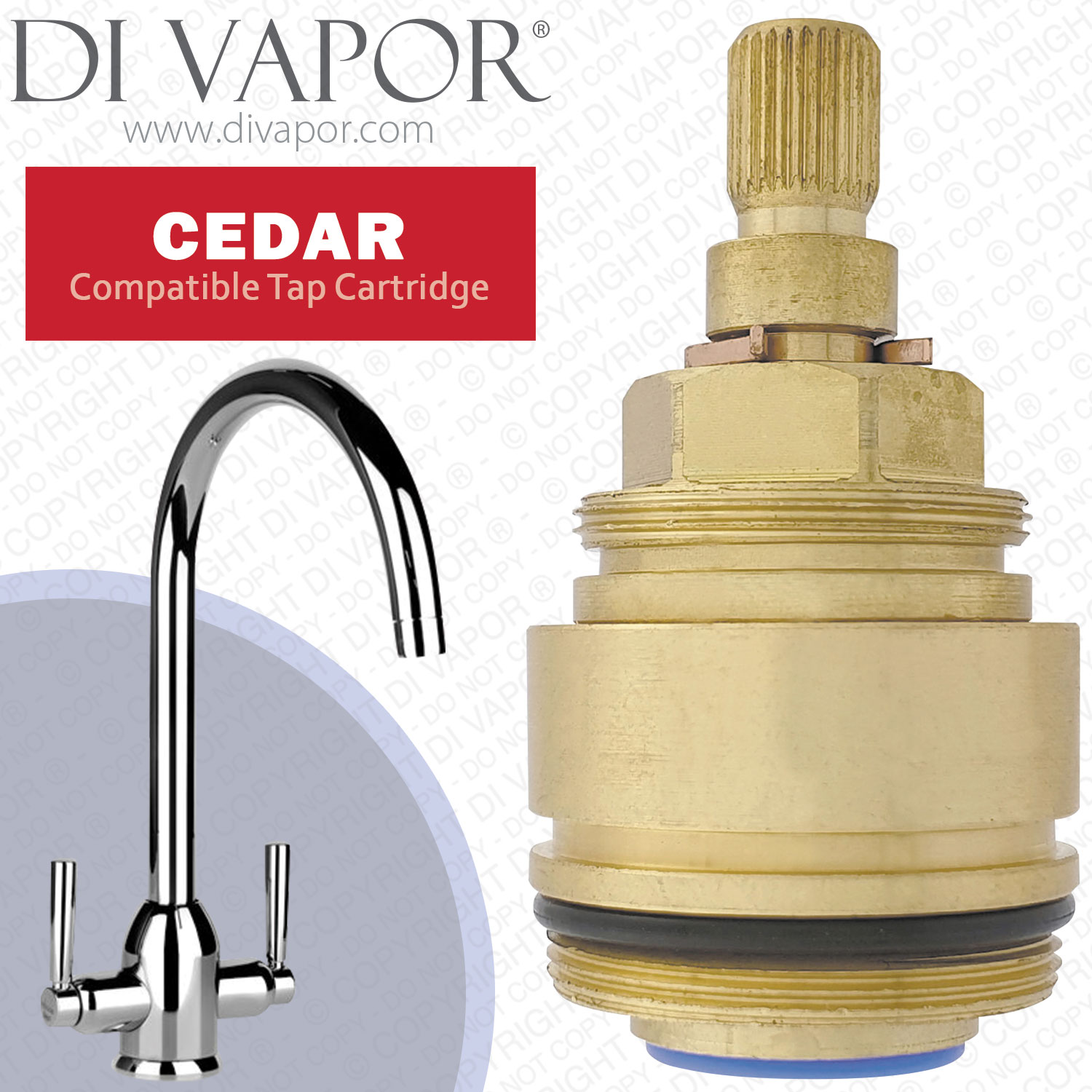 TEKA Cedar Cold Tap Cartridge with Collar Compatible Spare - TKC2532