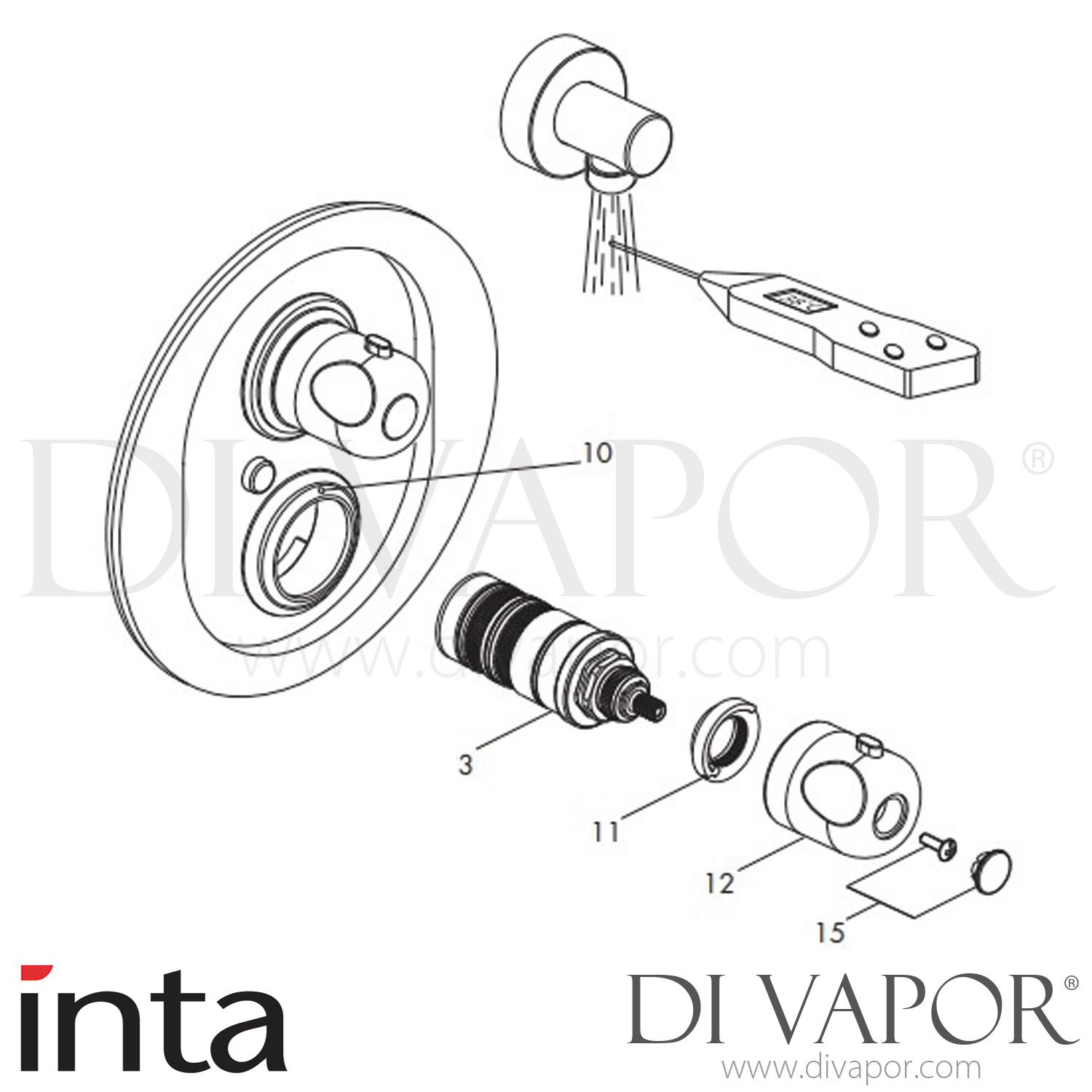 Inta TL40010CP Telo Thermostatic Concealed Shower Spare Parts
