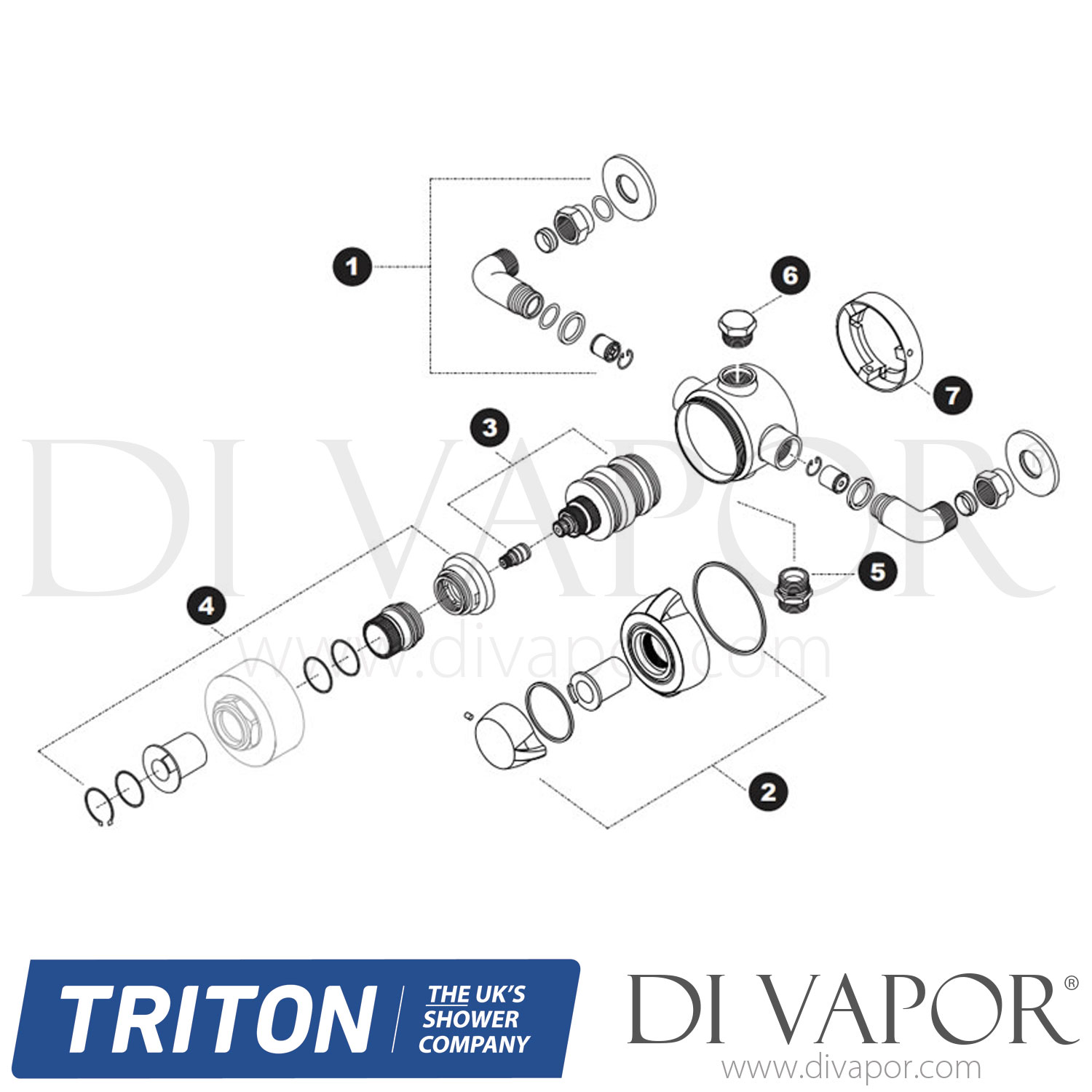 Triton TOLVALEXTHCM Valdi Concentric Mixer Shower Spare Parts