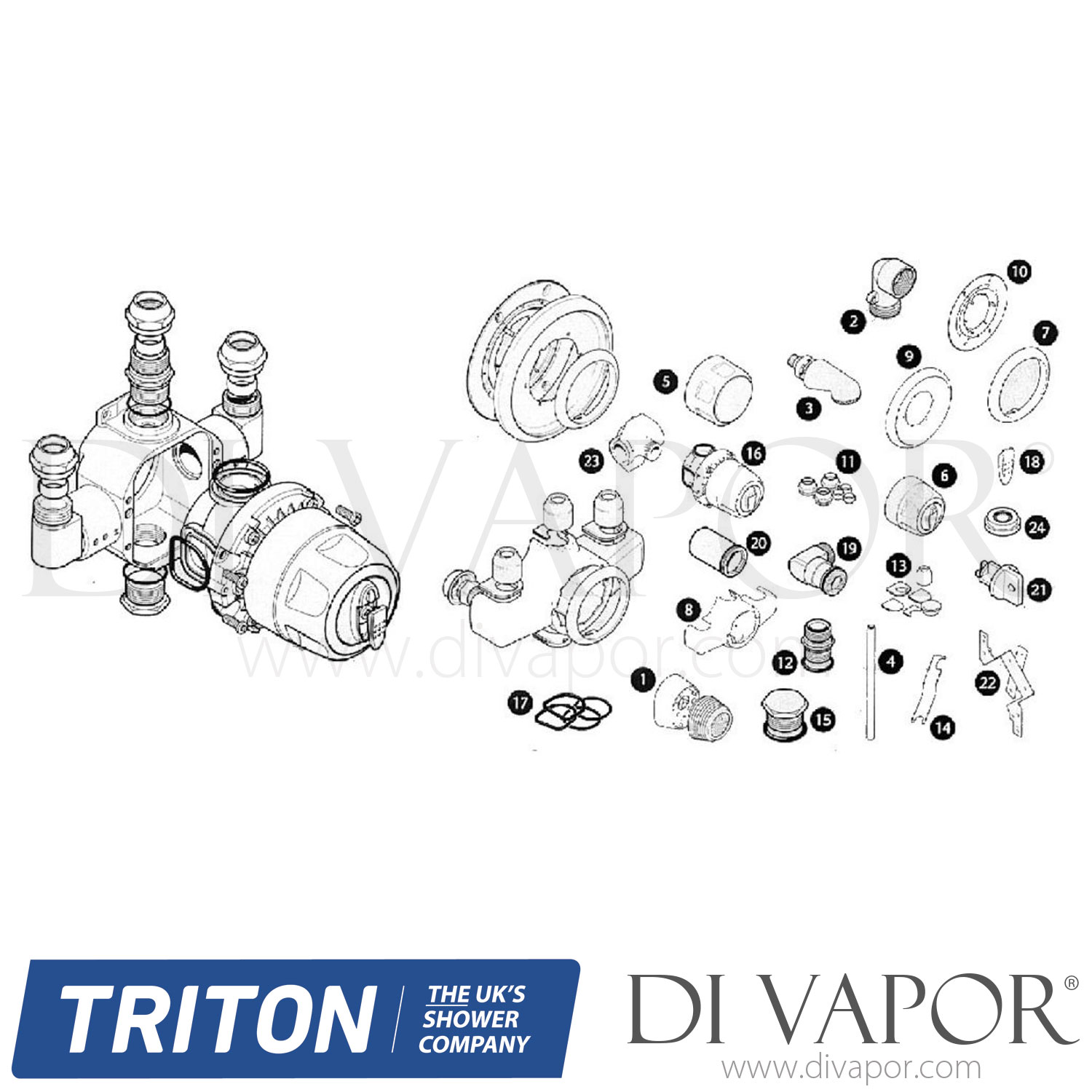 Triton HP8000/9000 Shower Spare Parts - TR DV 526