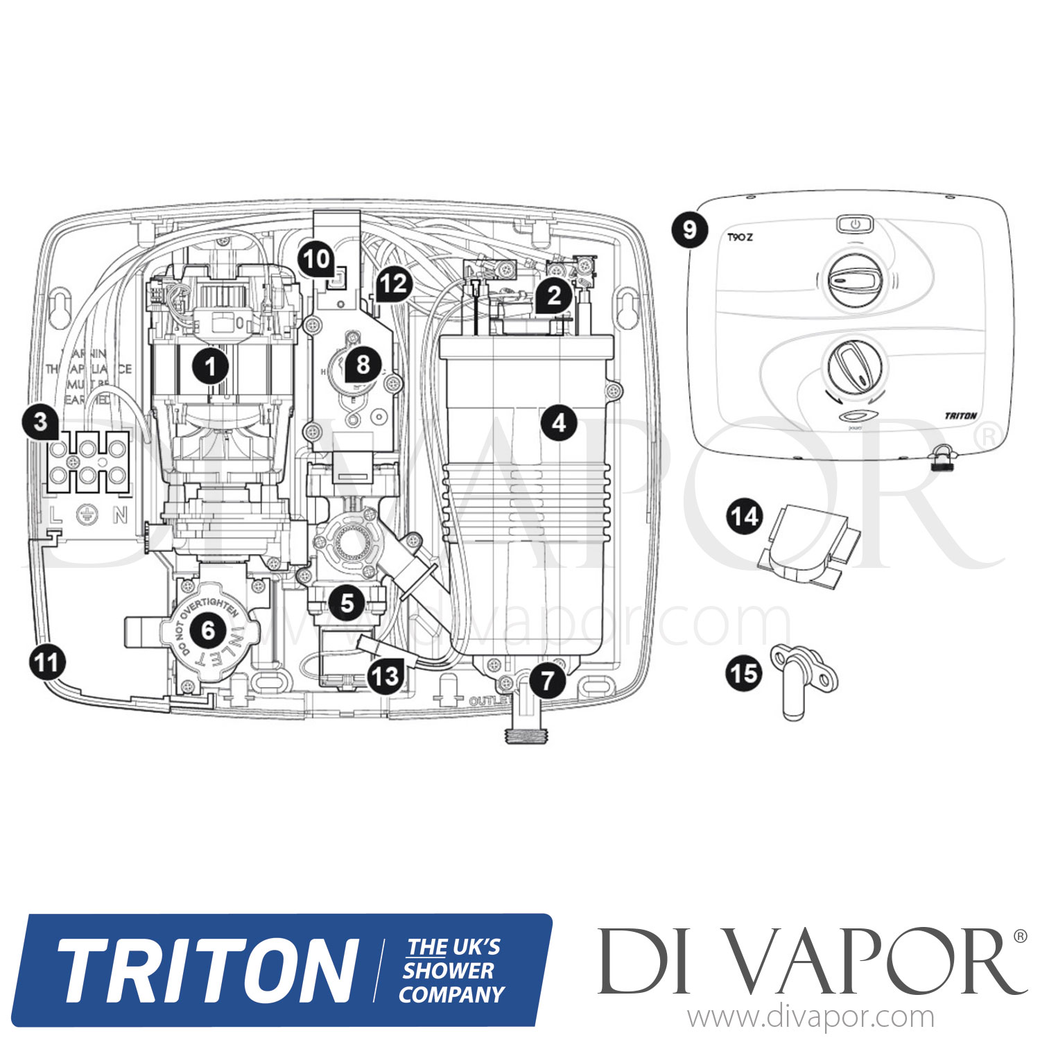 Triton T90z Electric Shower Spare Parts - TR DV 685