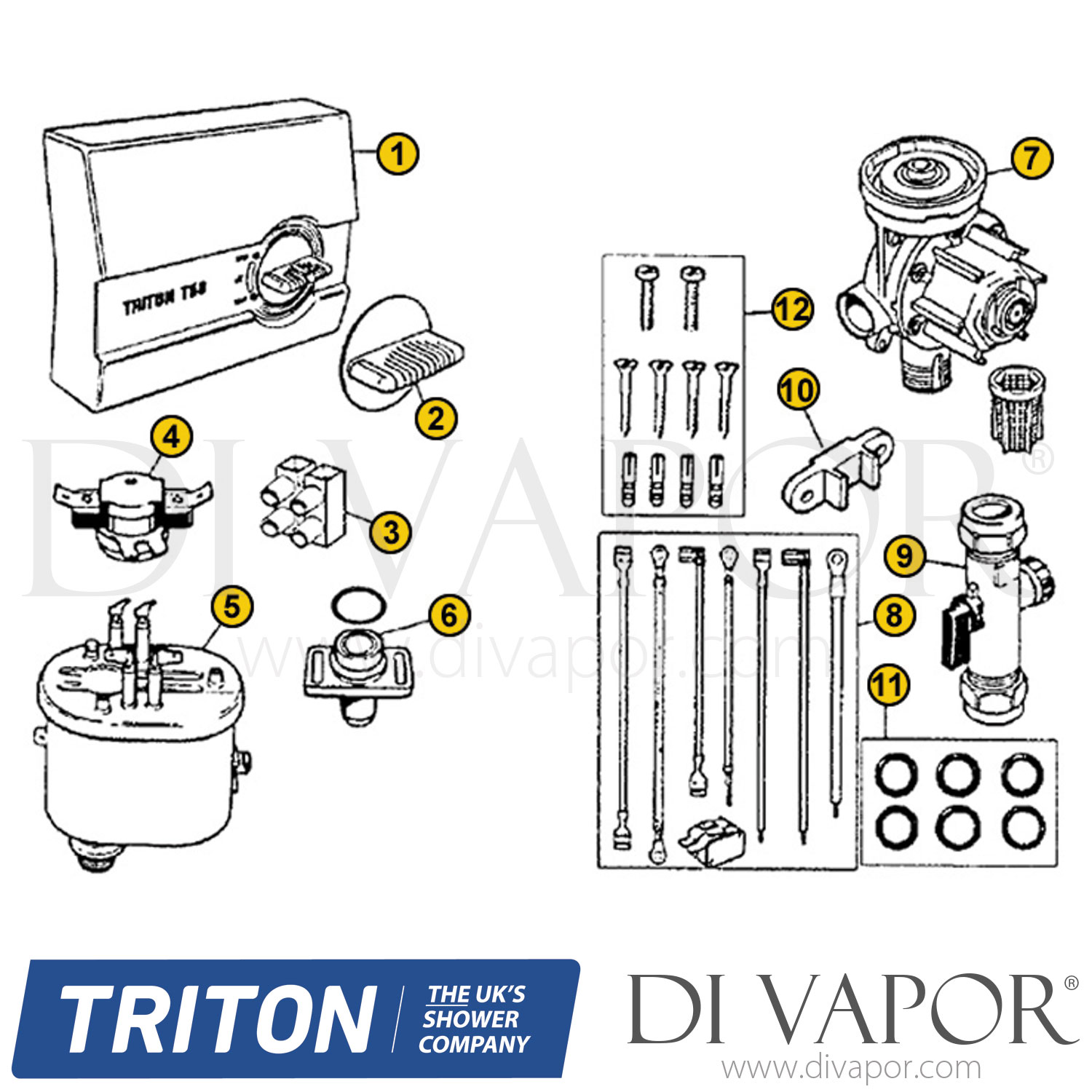 Triton T30 Handwash Unit Spare Parts - TR DV 810