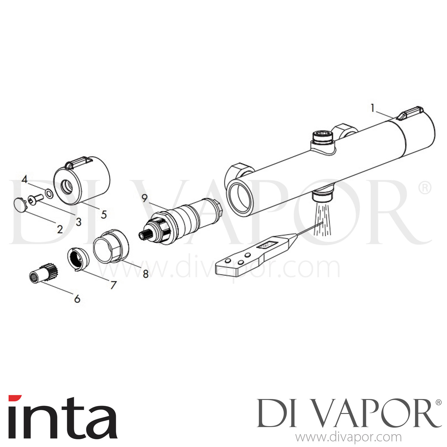 Inta TR20025CP Trade-Tec Optimo-Cool Dual Outlet Thermostatic Bar ...