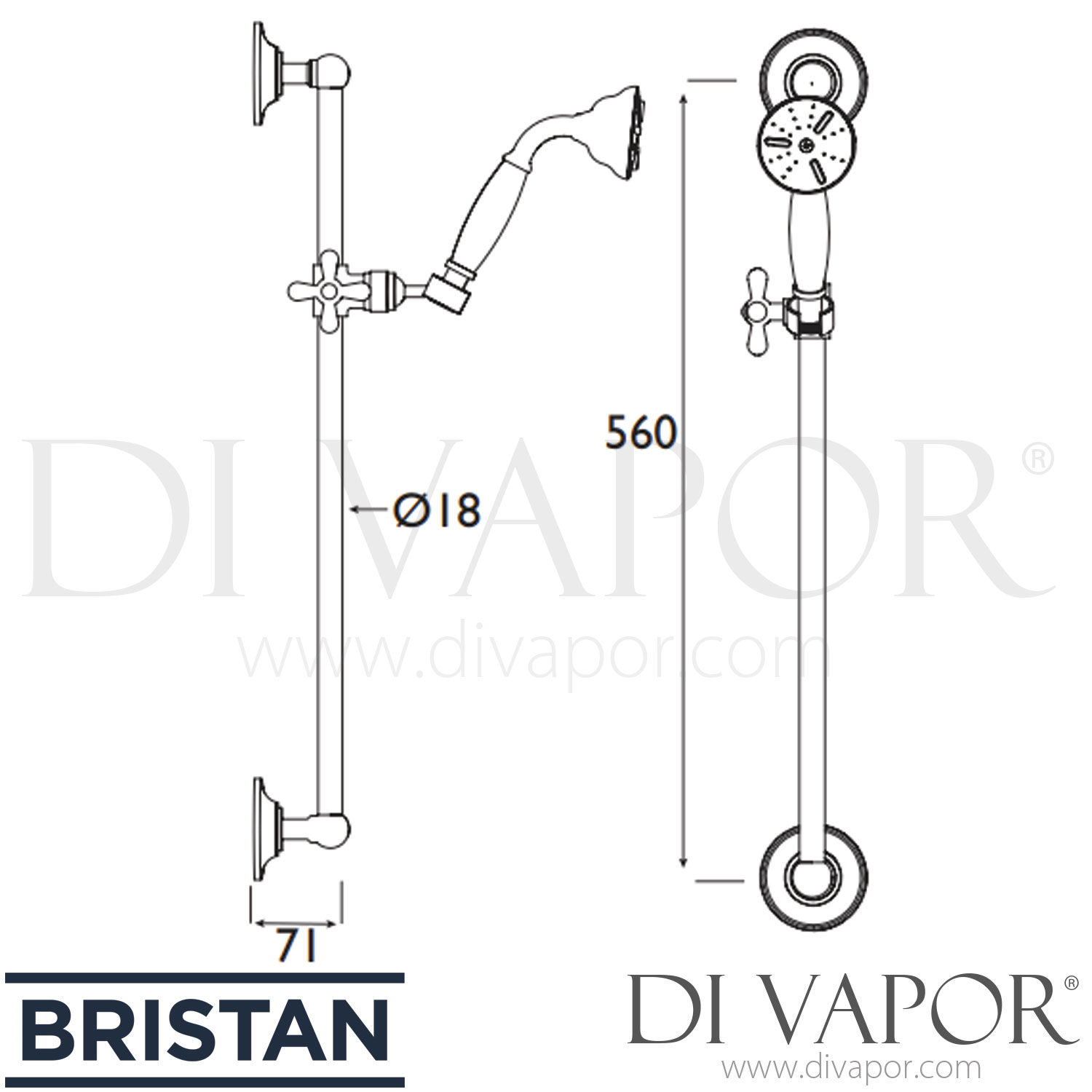 Bristan TRD KIT01 C Traditional Deluxe Shower Kit Spare Parts