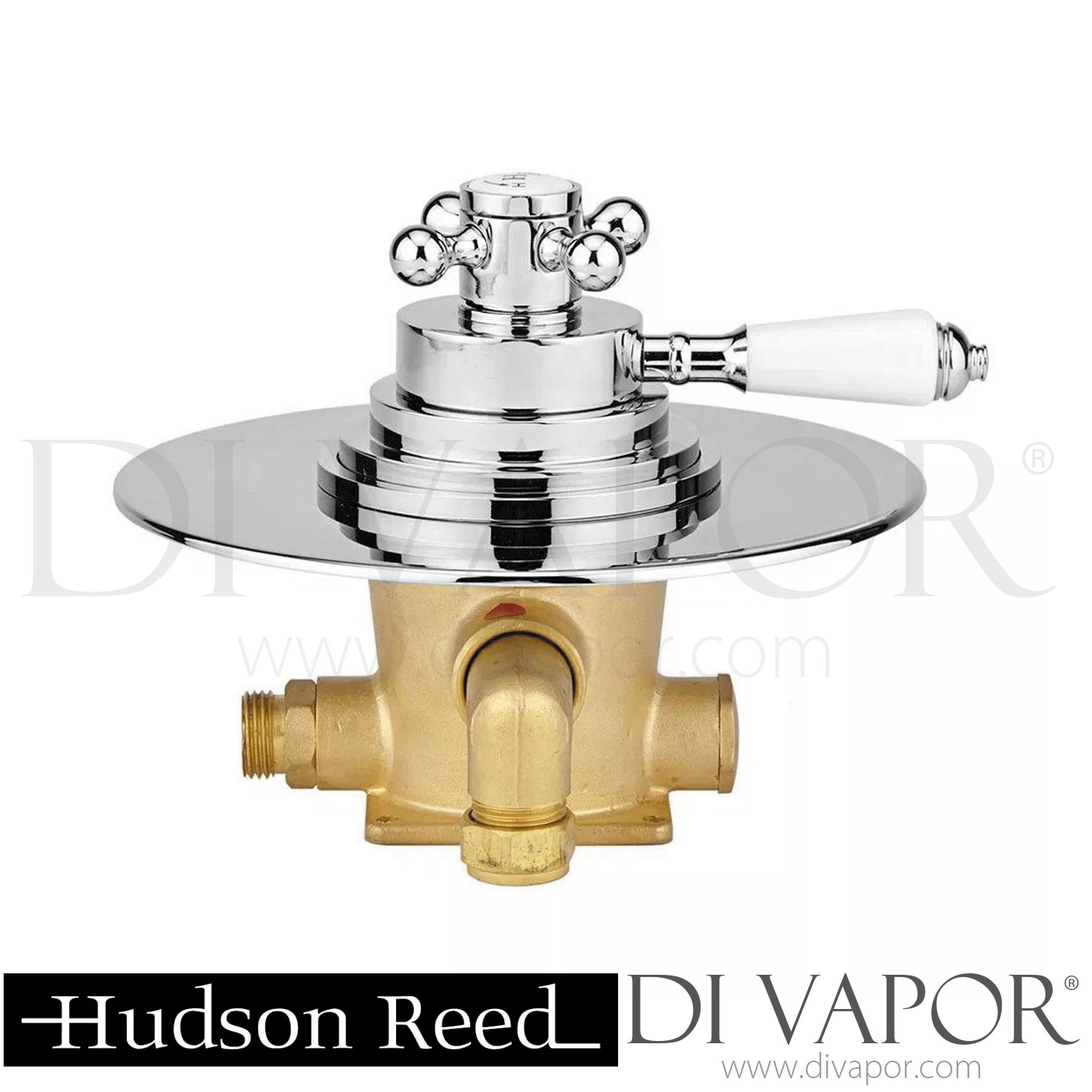 Hudson Reed Topaz White Dual Concealed Thermostatic Shower Valve Chrome ...