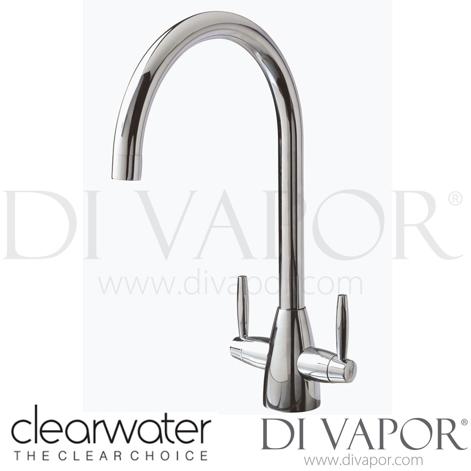 Clearwater TU81073CP Tutti Dual Lever Chrome Twist & Spray Monobloc ...