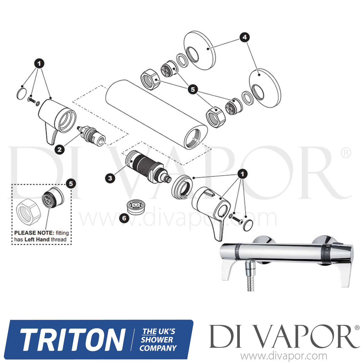 Triton Unexthbminc Exe Lever Bar Mixer Shower Spare Parts