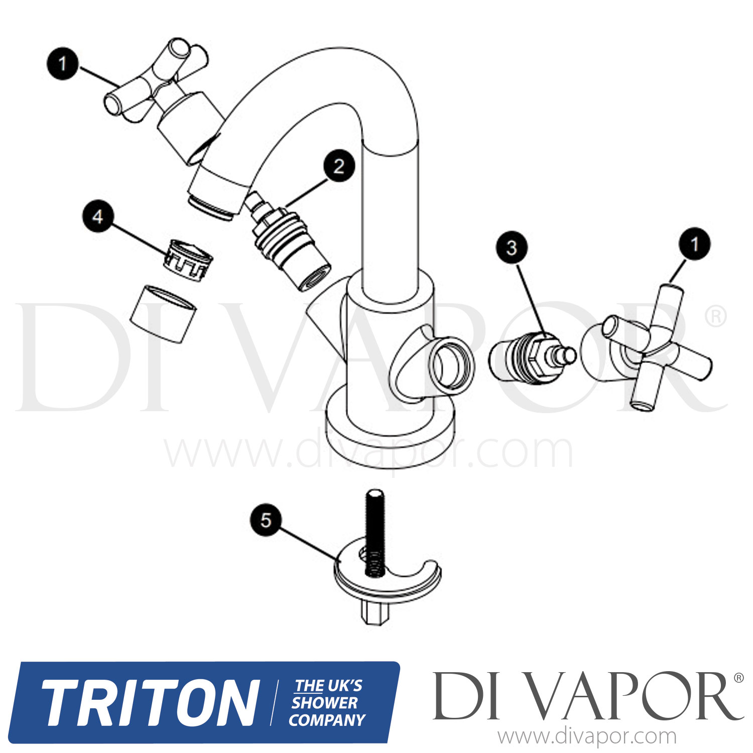 Triton UNKETPBAM Kensey Basin Mono Mixer Tap with Click Clack Waste ...