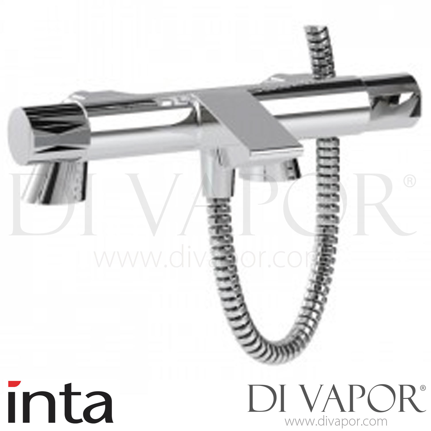 Inta VU30020CP Vue Thermostatic Bath Shower Mixer C/W Deck Mounted Legs ...