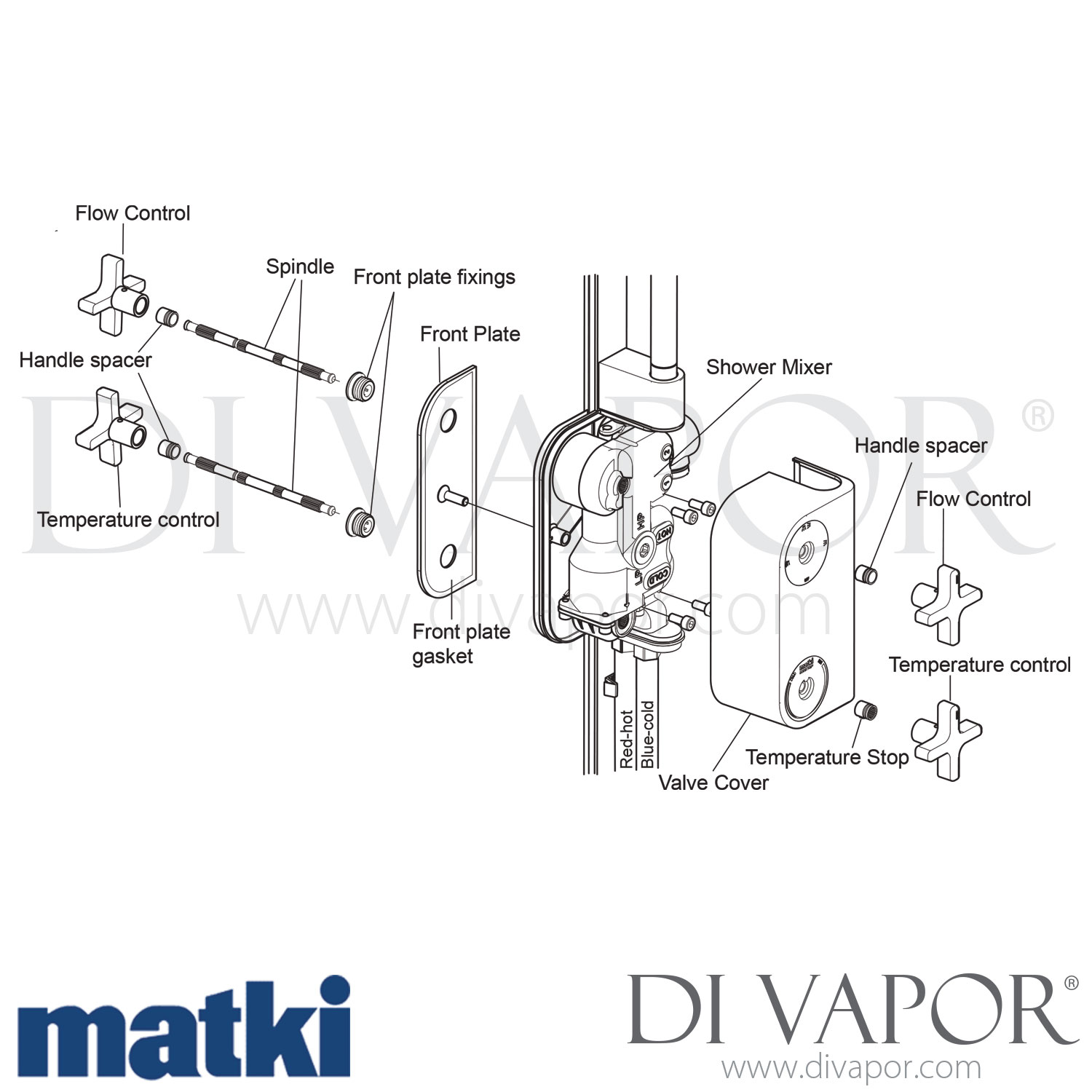 Matki WCR/WCD Walk-In Shower Valve Spare Parts