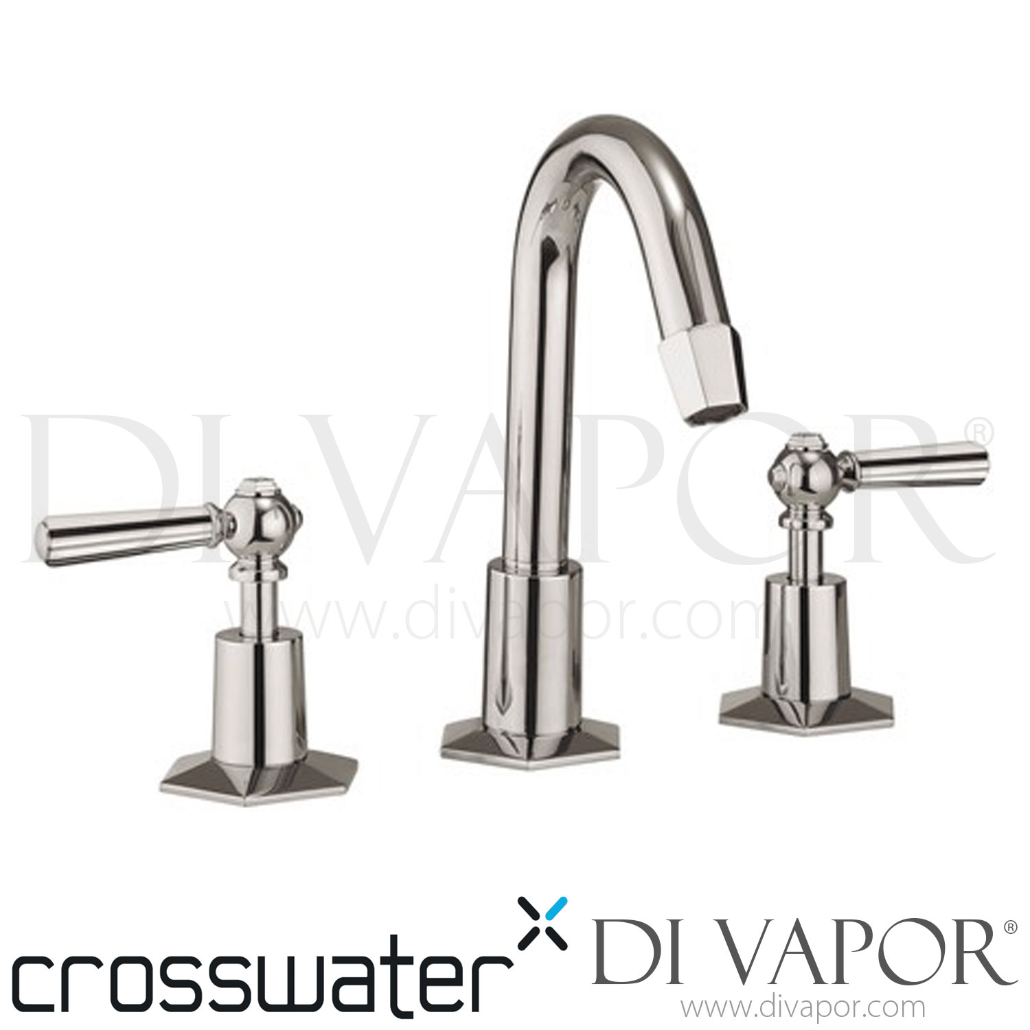 Crosswater WF130DPC_BLV+ Waldorf Basin 3 Hole Set Deck Mounted Tap ...