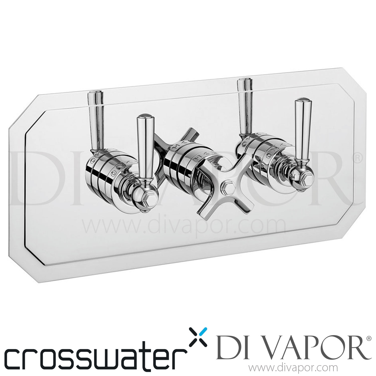 Crosswater WF2001RC_CLV+ Waldorf Art Deco Chrome Lever Triple ...