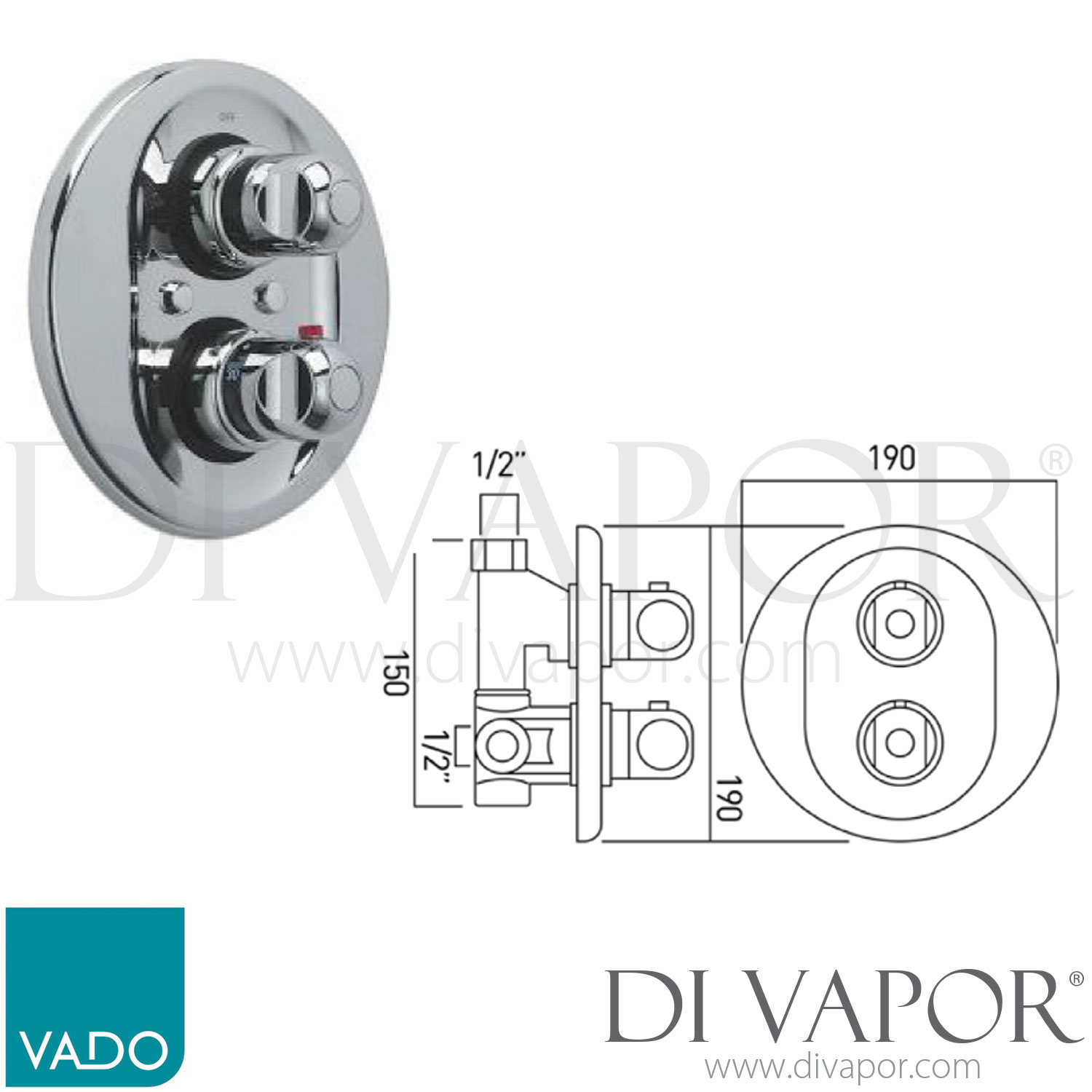 Vado WG-11901 Prima Built In Thermostatic Shower Spare Parts