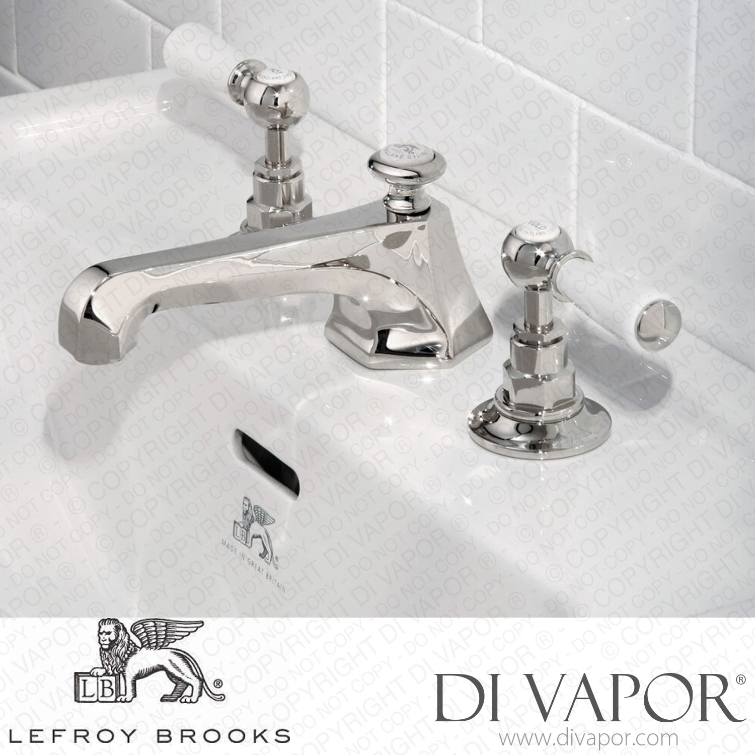 Lefroy Brooks Mackintosh Basin Mixer With Classic White Levers And Pop ...