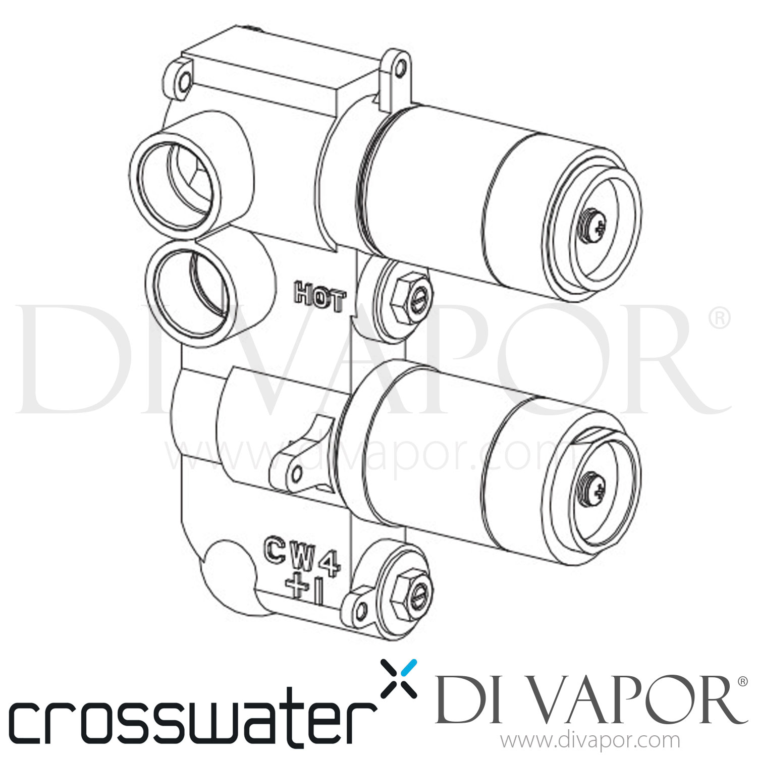 Crosswater WLBP1500R+ Thermo Valve Flow without Collars Shower Spare Parts