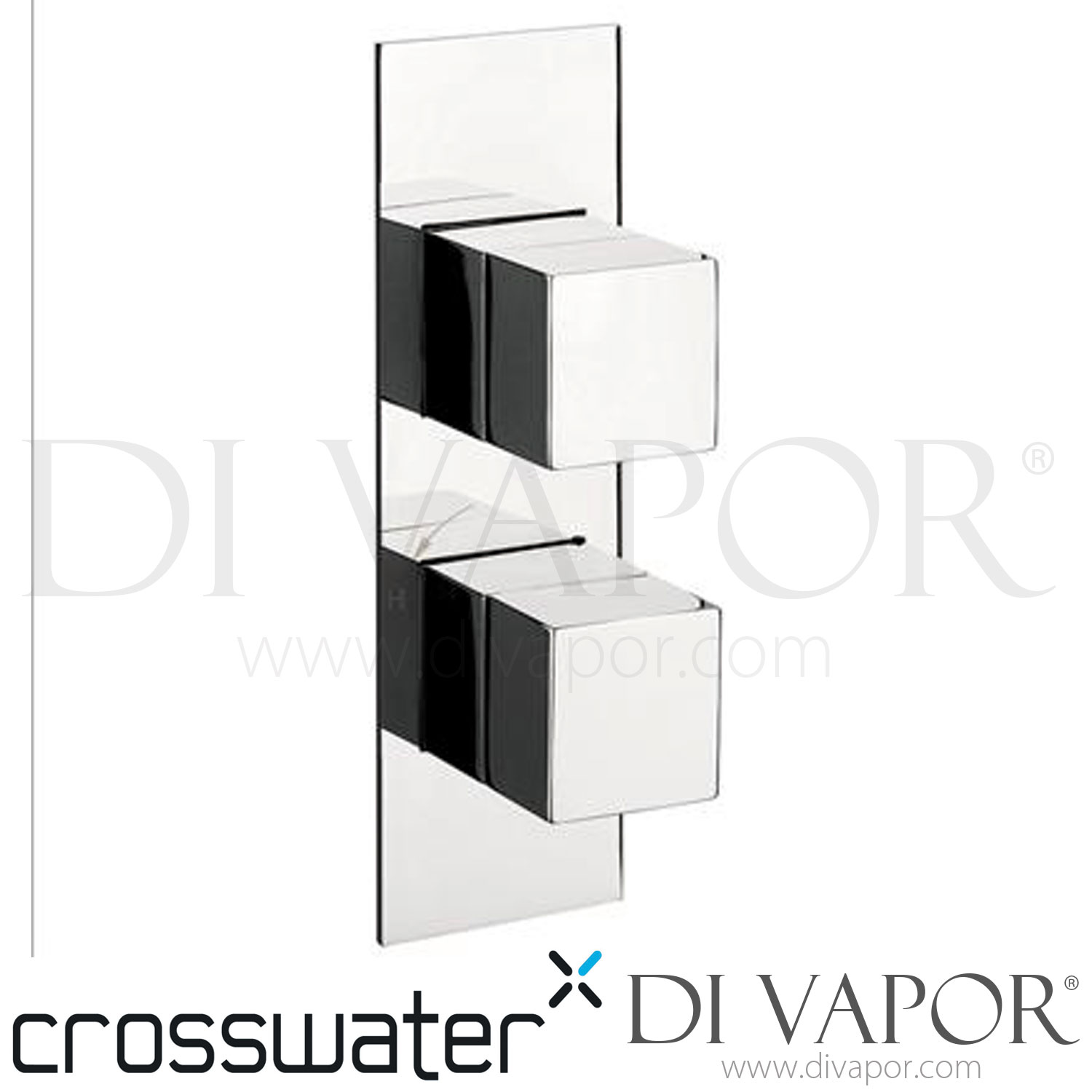 Crosswater WS1500RC-VS Water Square Thermostatic Shower Valve with 2 ...