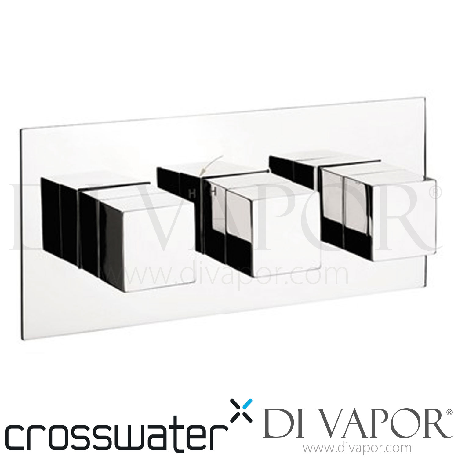 Crosswater WS2001RC-VS Water Square Thermostatic Shower Valve with 2 ...