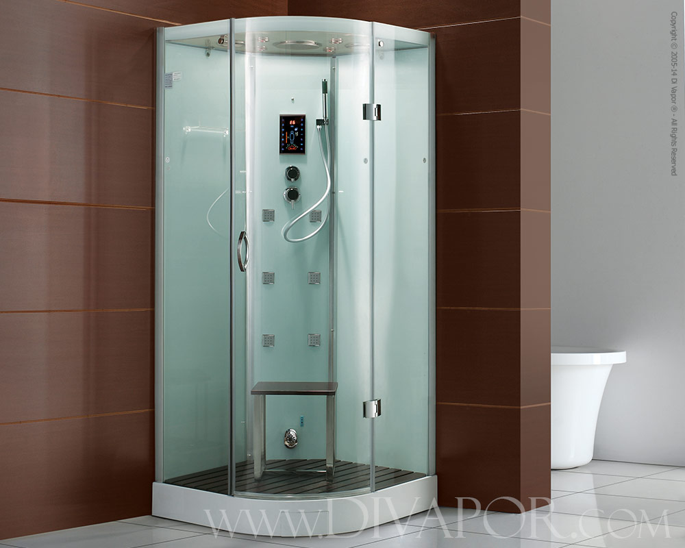 Verona White Glass Steam Shower Enclosure